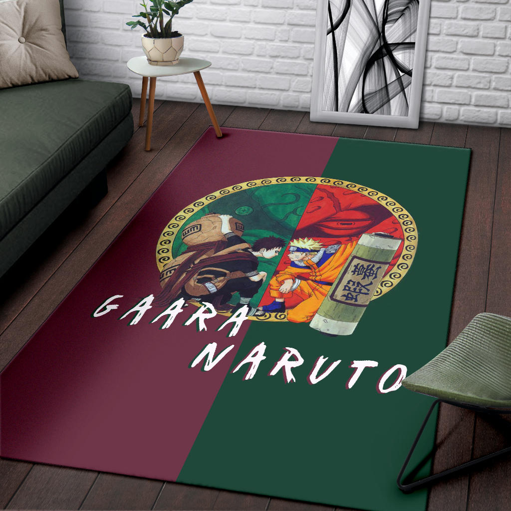 Naruto Anime Area Rug – Little Gaara And Naruto With Shukaku And ...