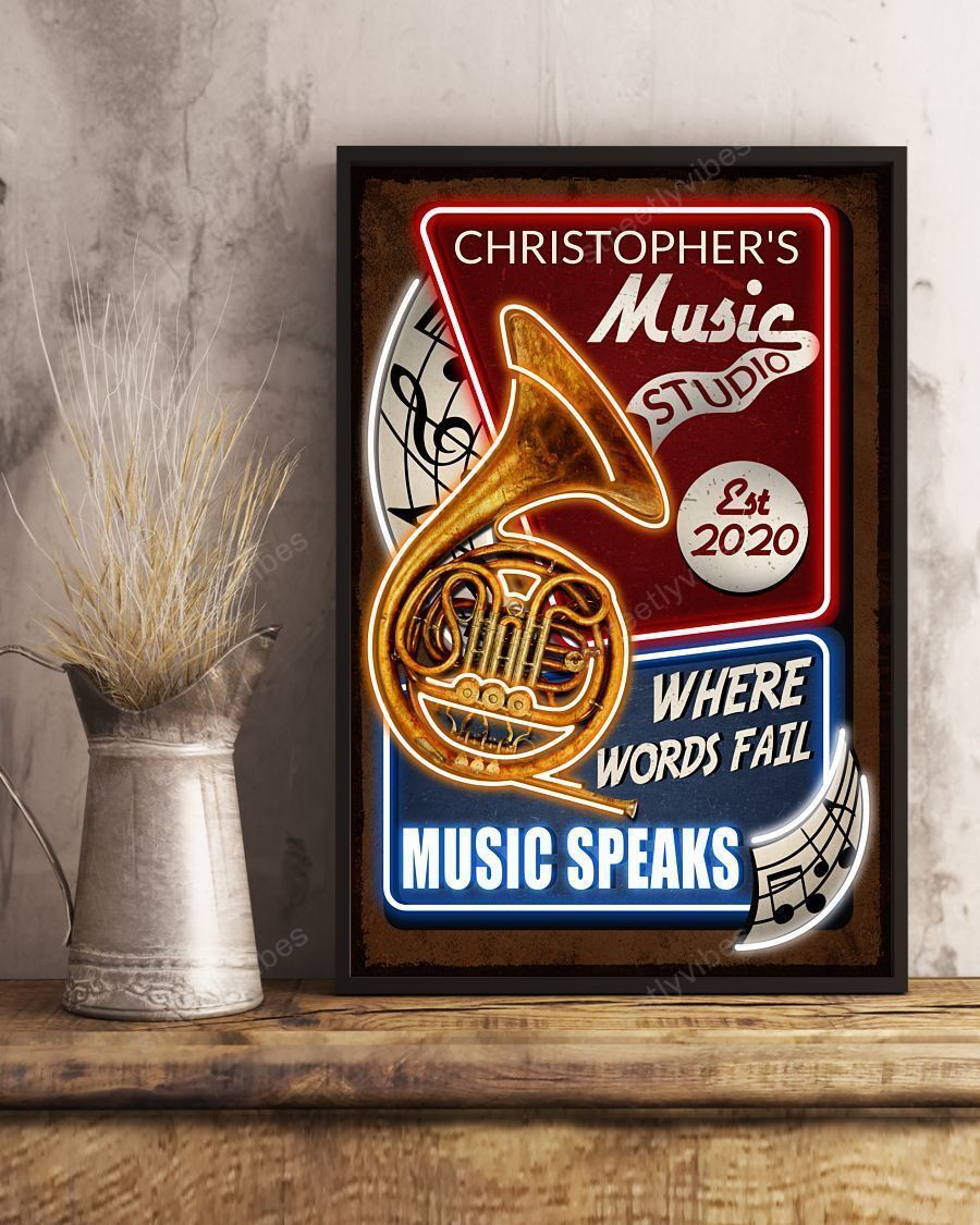 Personalized French Horn Music Speaks Vertical Poster – Dreamsl