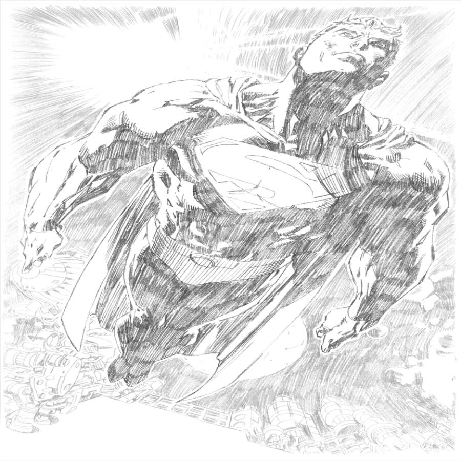 Superman Exploding Space Sketch Men’s V-Neck T-Shirt – Kabusvuya