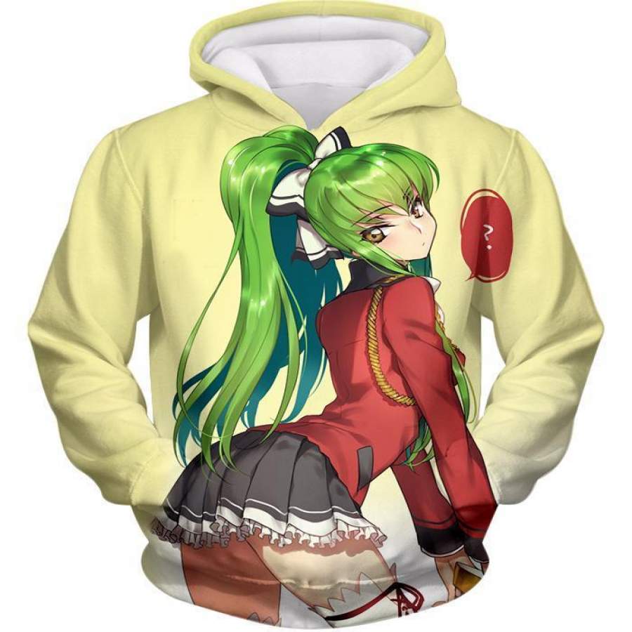 Code Geass Cute School Uniform Girl C.C. Beautiful Anime Poster Hoodie ...