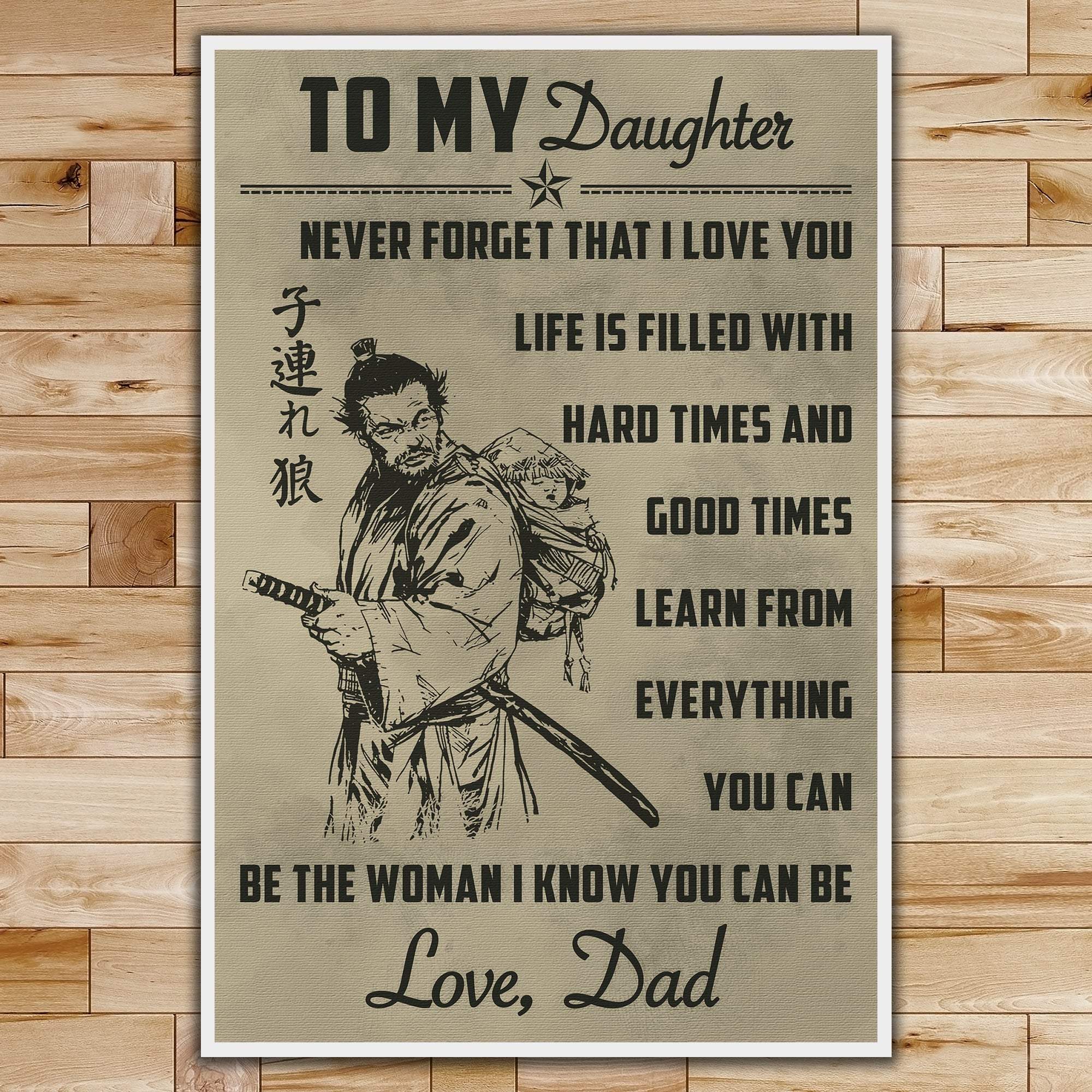 Sa080 - To My Daughter - English - Samurai Poster - Poster Art Design