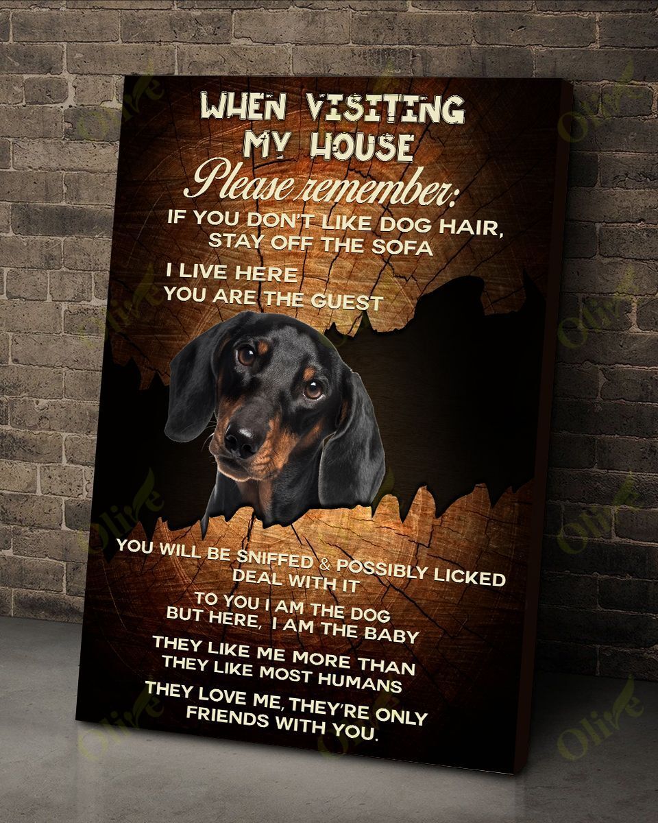 Dachshund – Rules When Visiting My House 2 Canvas And Poster | Wall ...