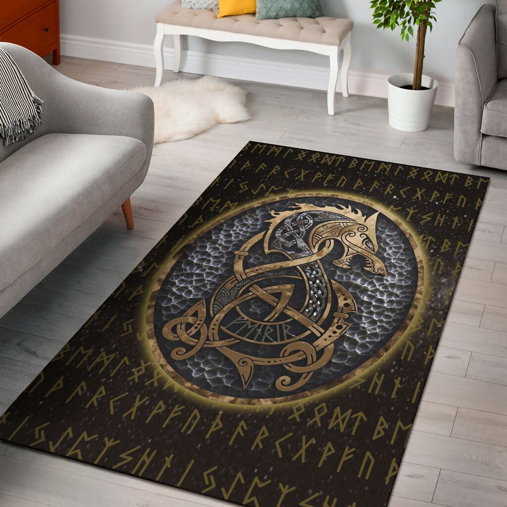 Dragon Metal Pattern Print Viking Rug 0622 – Corethermax