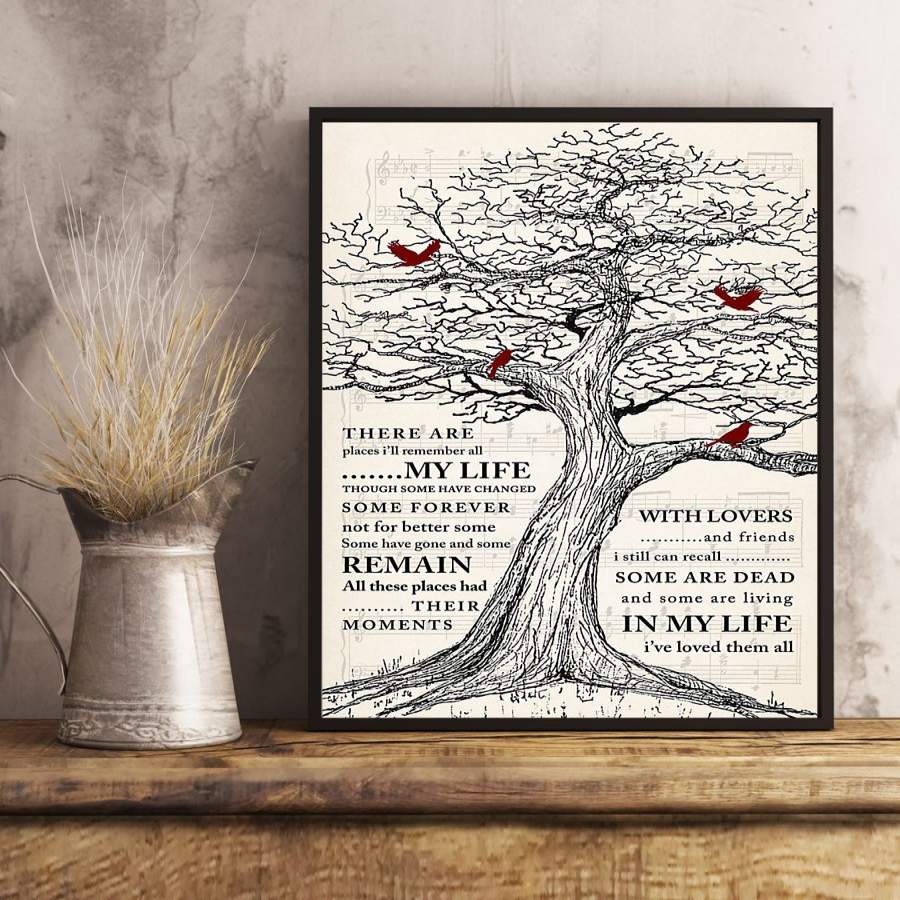 Tree There are places I’ll remember all in my life Poster – Posterveto