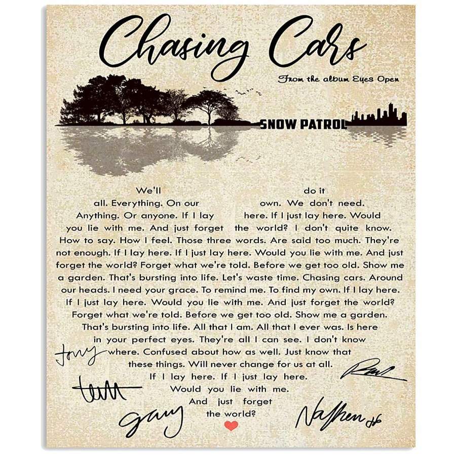 Chasing Cars Lyrics Vertical Poster – Posterveto