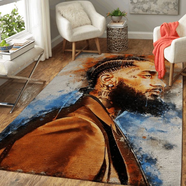 Nipsey Hussle Rapper Music World Art Area Rug Living Room Rug Home ...