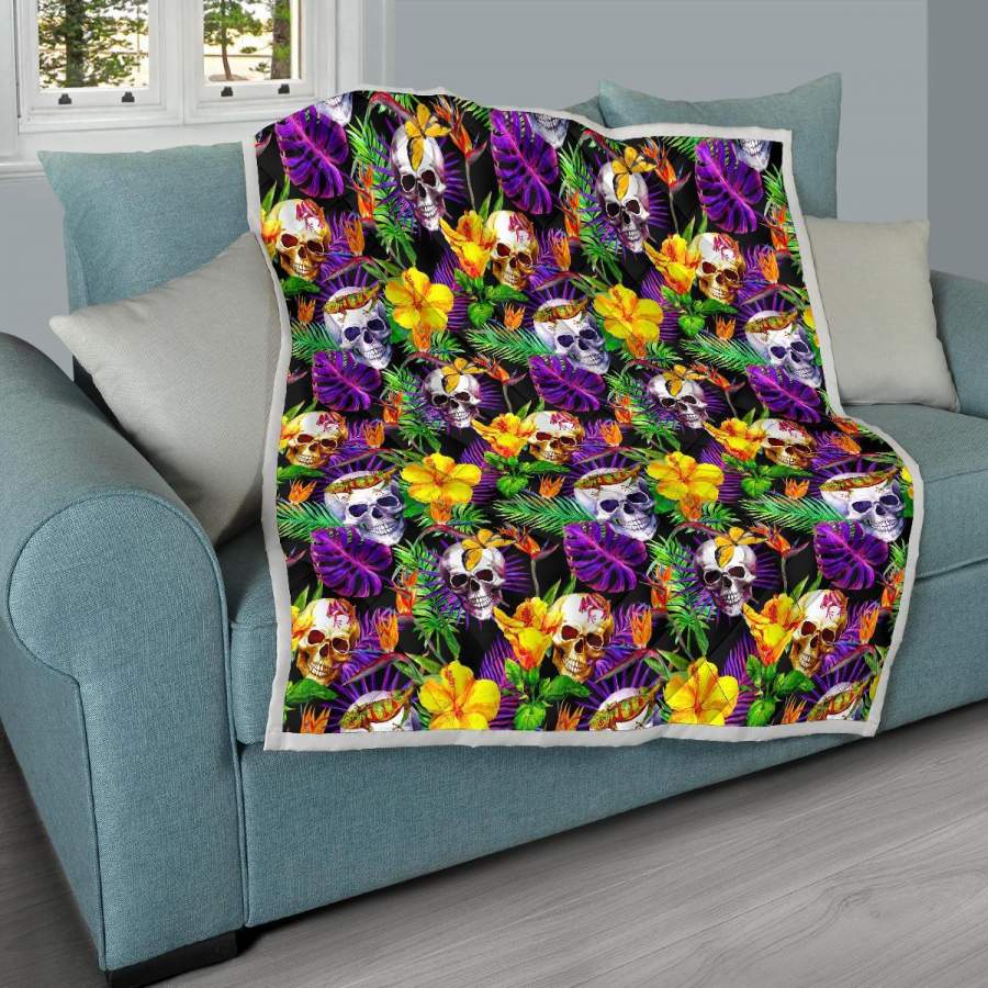 Purple Tropical Skull Pattern Print Quilt – Justbeperfect Fashion Shop