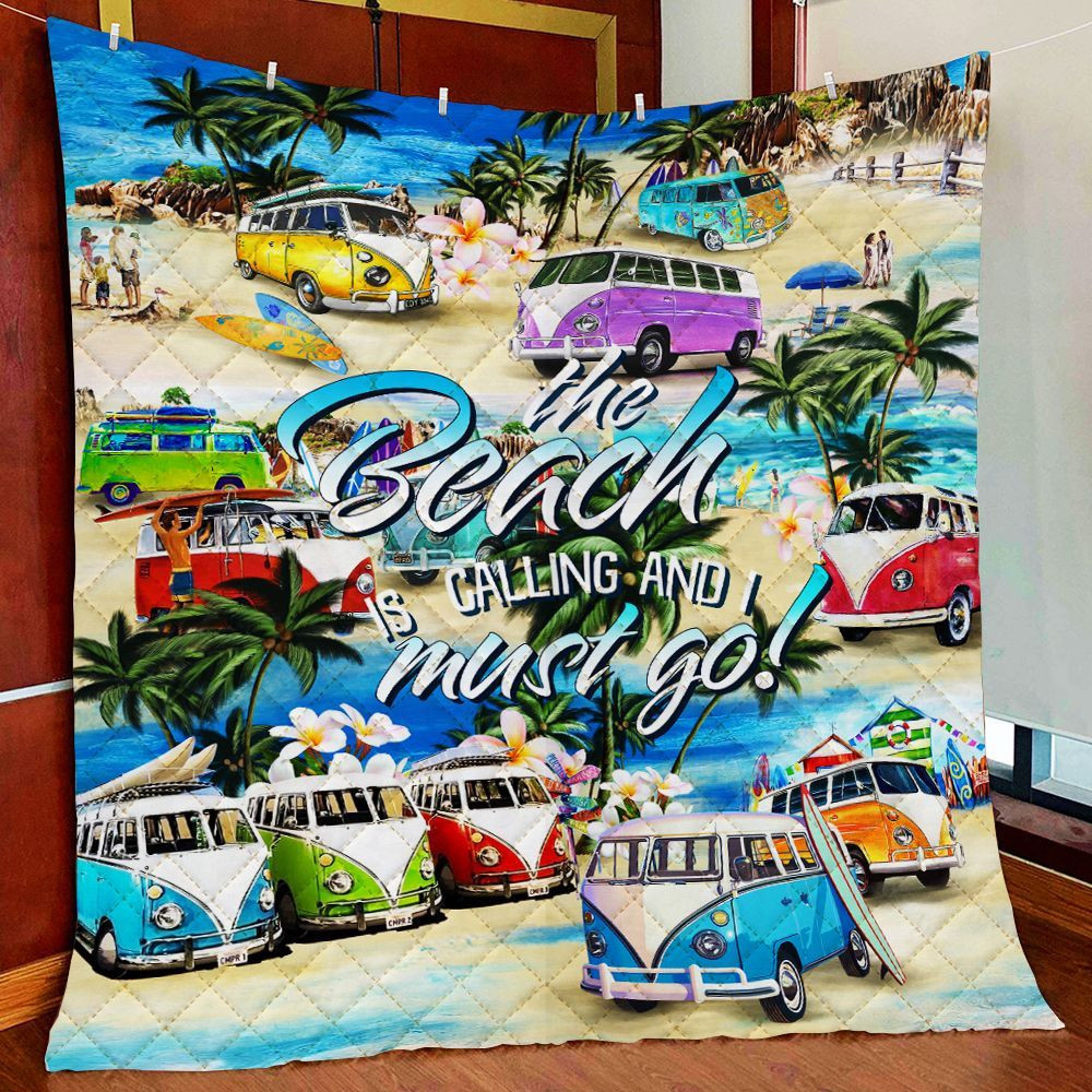 The Beach Is Calling And I Must Go. Hawaii Campers. Vw Bus Quilt ...