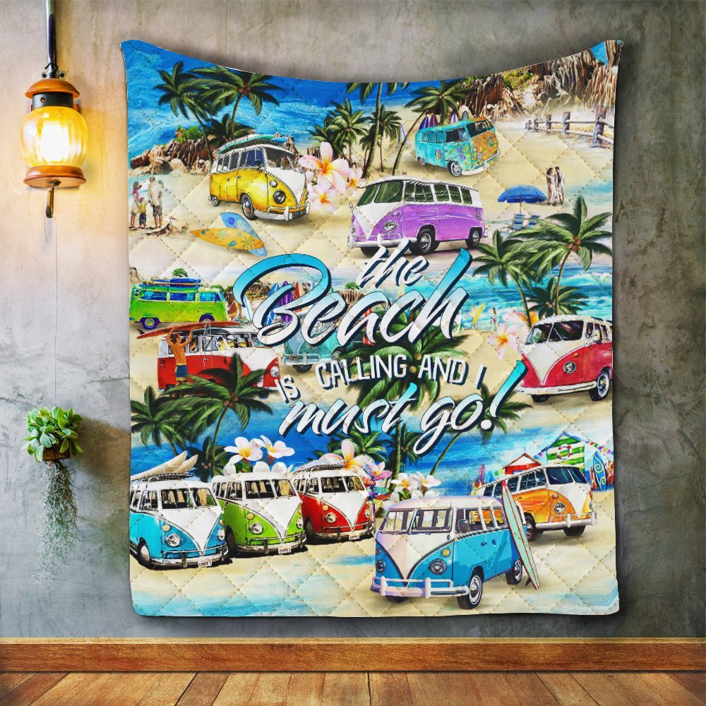 The Beach Is Calling And I Must Go. Hawaii Campers. Vw Bus Quilt ...