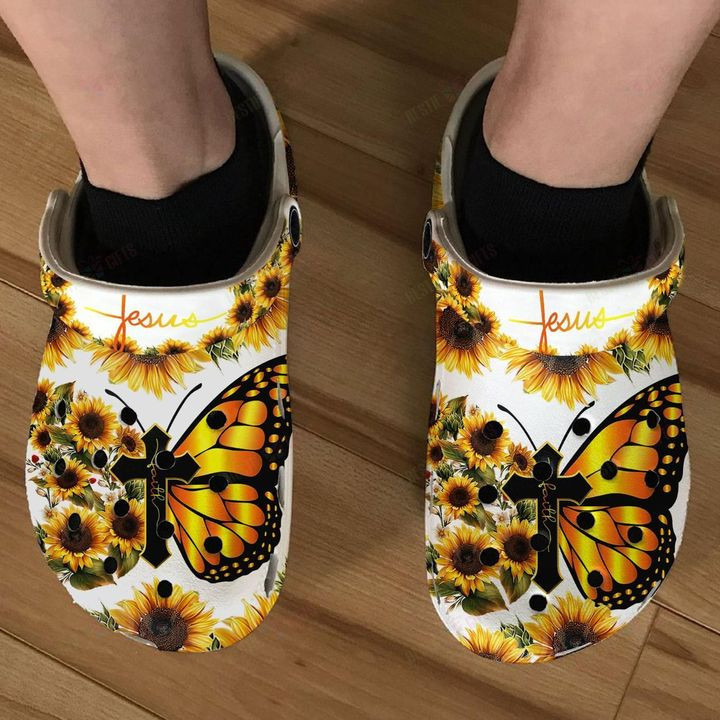Butterfly Sunflower Crocss Classic Clogs Shoes For Men Women Kids ...