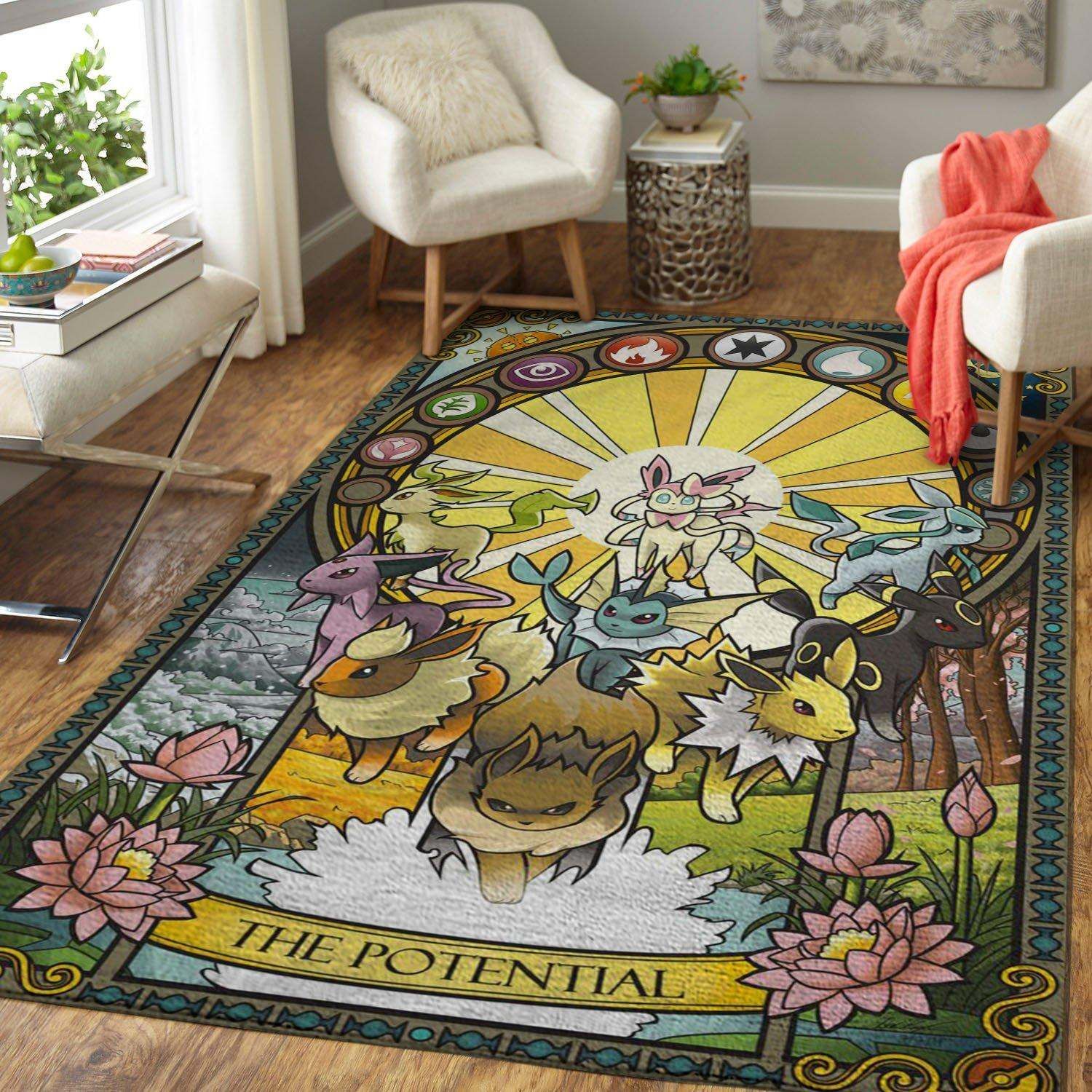 Eevee Pokemon Area Rugs Anime Movies Living Room Carpet FN181219 Loacl ...
