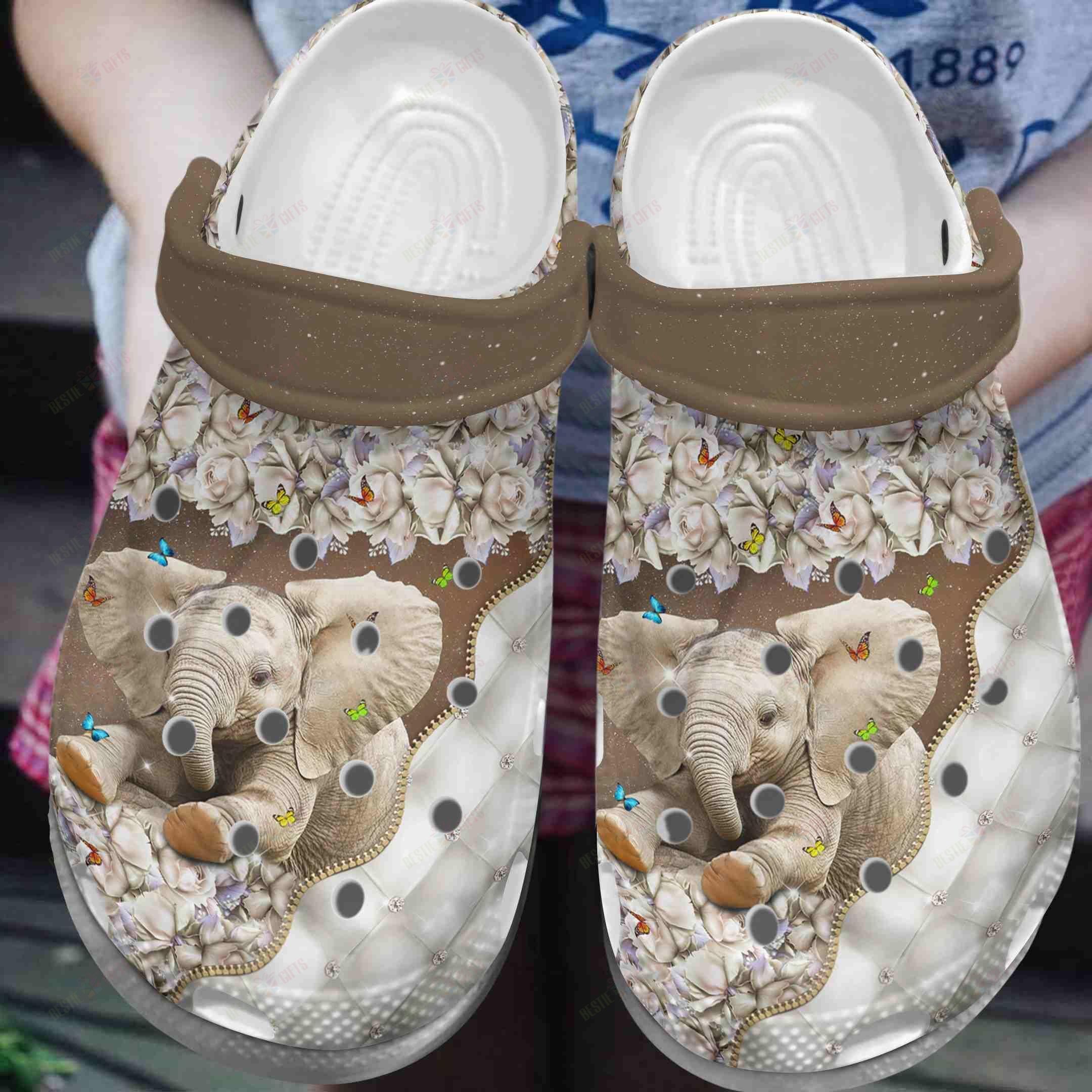 Elephant Crocs Classic Clog Whitesole Elephant Lover Shoes ...