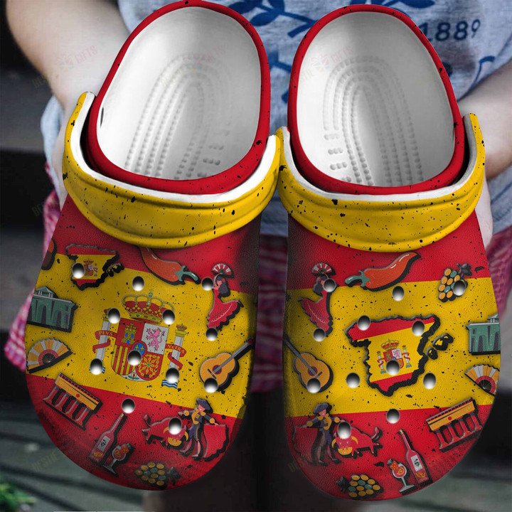 Spain Flag Symbol Crocs Classic Clogs Shoes – Justbeperfect_Shop