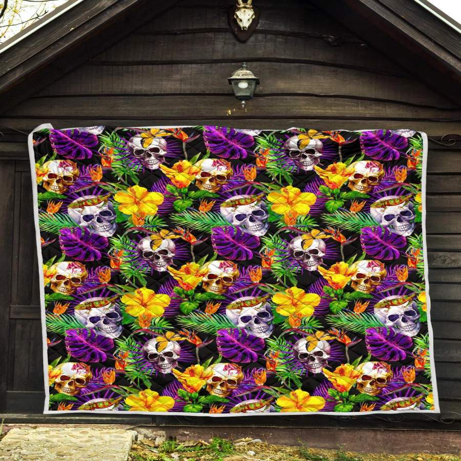 Purple Tropical Skull Pattern Print Quilt – Justbeperfect Fashion Shop