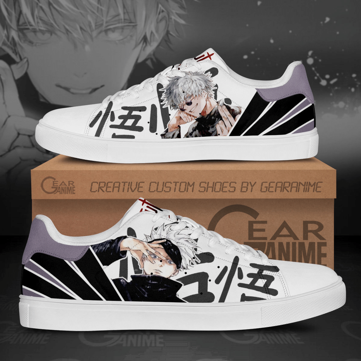 Satoru Gojo Skate Shoes Custom Jujutsu Kaisen Anime Shoes