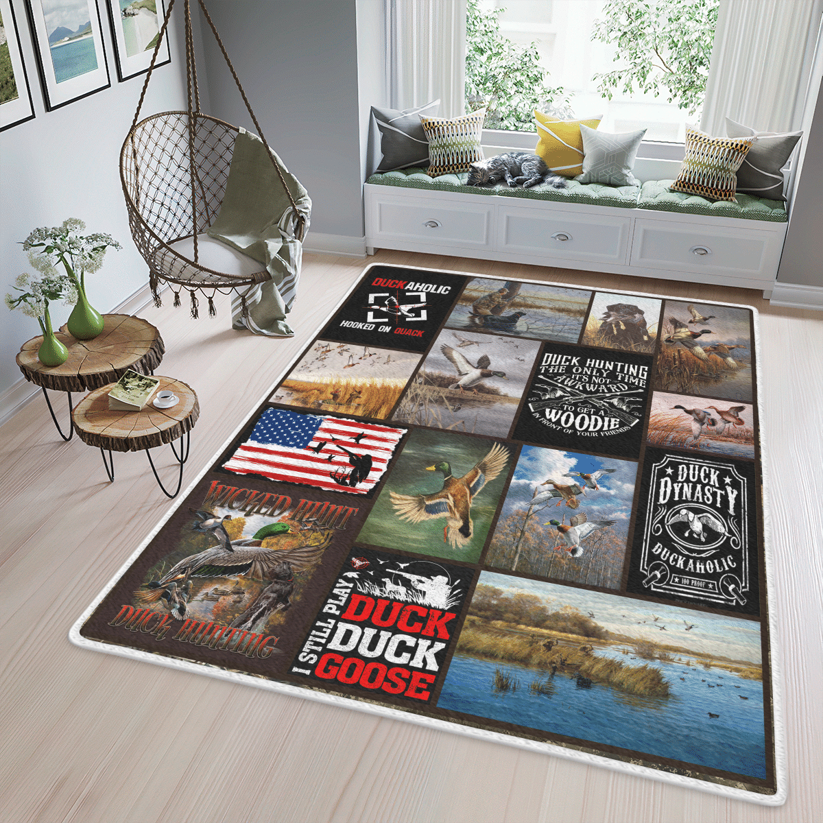 Wooni Duck Hunting, Duck Aholic, Duck Duck Goose Area Rug Rectangle Rug ...