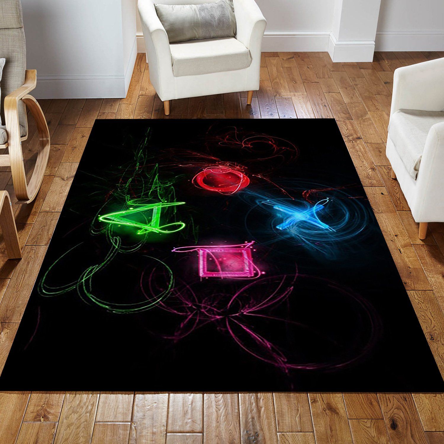 Playstation Symbols Graphics V1 Rug Living Room Rug Home Decor Floor ...