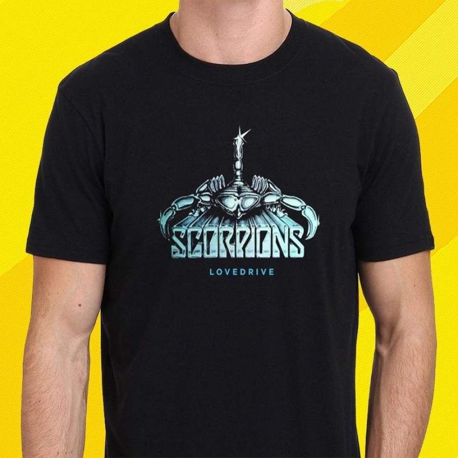 Scorpions Love Drive Classic Scorpions Band Logo Men’s Black T-Shirt ...