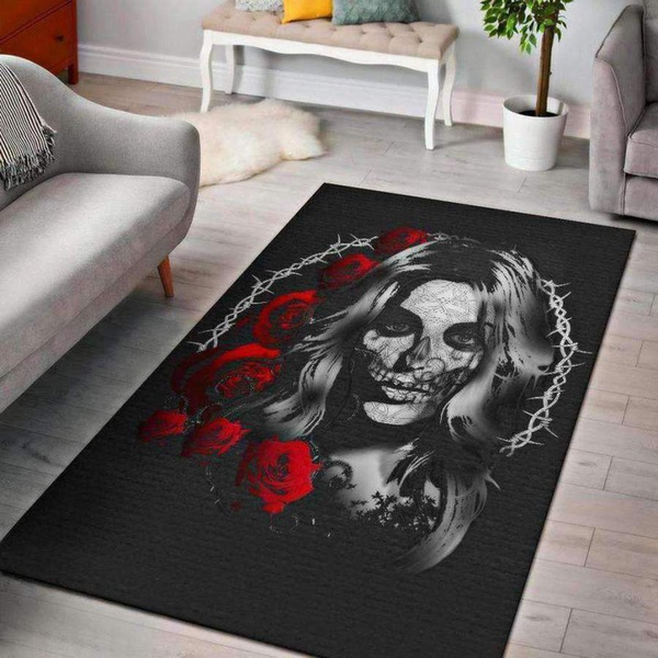 “Barbed” Premium Skull Area Rug – Skull Art Prints