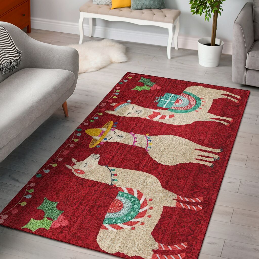 Merry Christmas Llama Rug 0622 – Corethermax