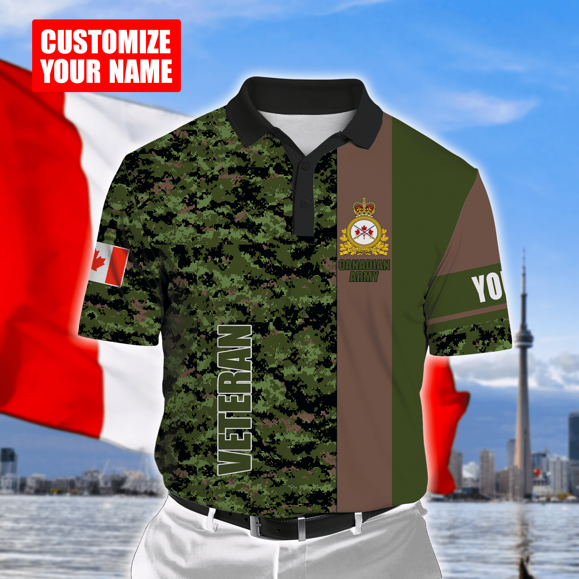 Canadian Veteran Polo Shirts Da17062105 - Intercept Inter National