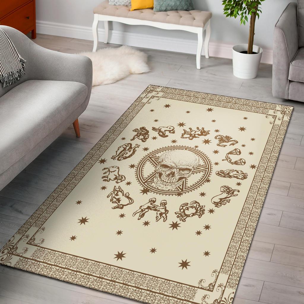 12 Zodiac Signs Skull Rug – Skull Art Prints