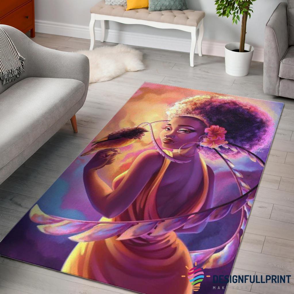 Black American Gift Magical Black Women Area Rug Black By Nature Proud ...