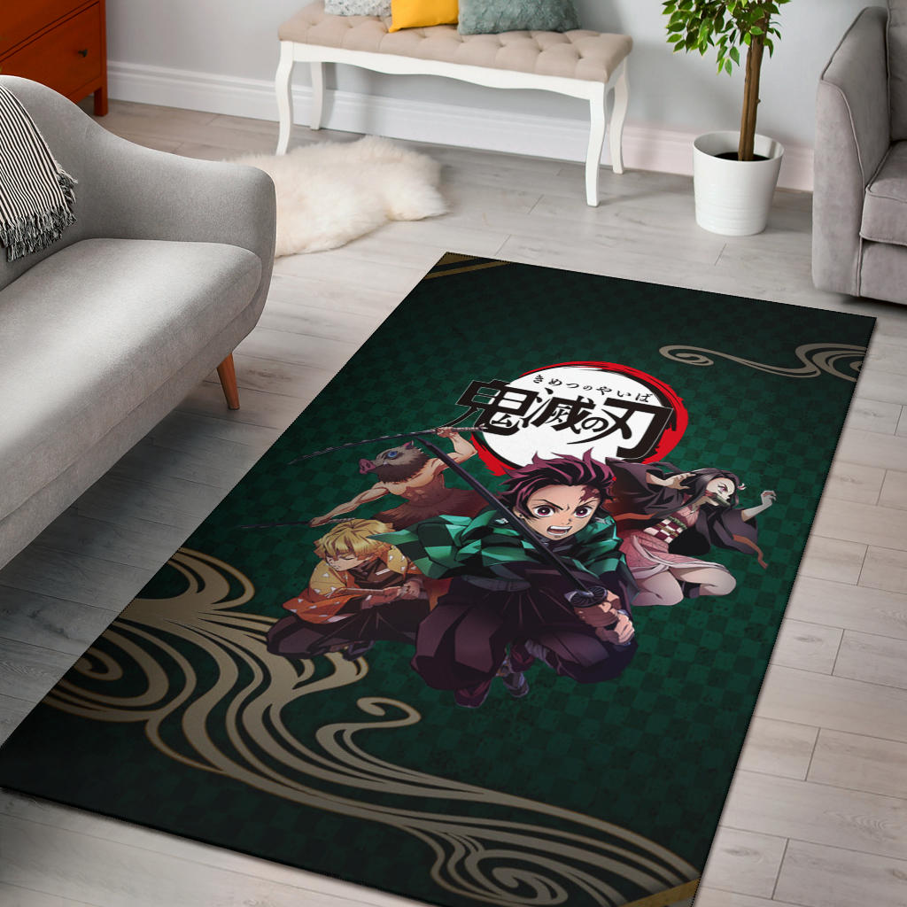 Demon Slayer Anime Area Rug | Main Characters Tanjiro Nezuko Zenitsu ...