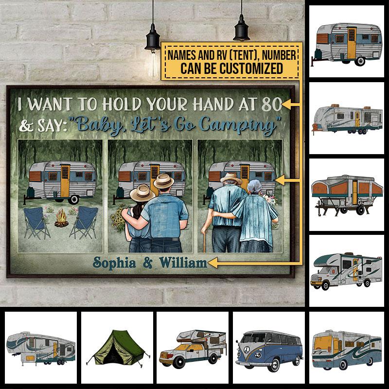 Personalized Camping Couple Let’s Go Camping Custom Poster - Poster Art ...