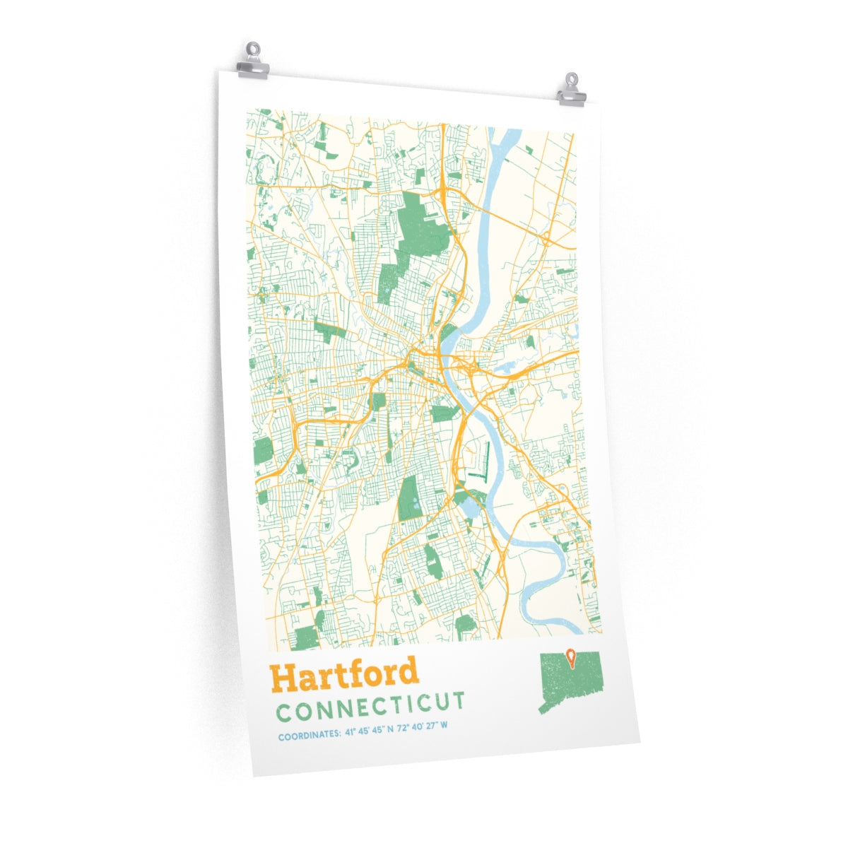 Hartford Connecticut City Street Map Poster – MrDad Store