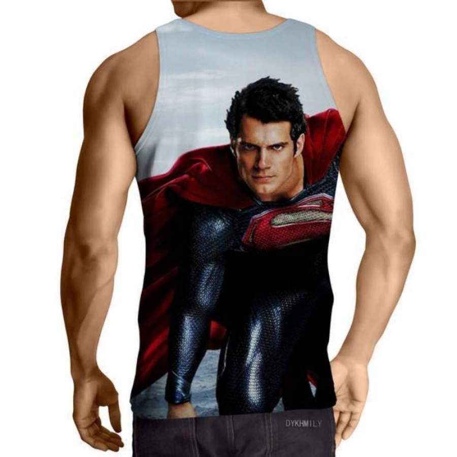 Superman Old School 3D Printed Superman Tank Top - Penpoo Shop