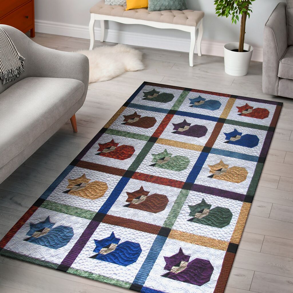 Love Cats Quilt Pattern Print Cat Rug 0622 – Corethermax