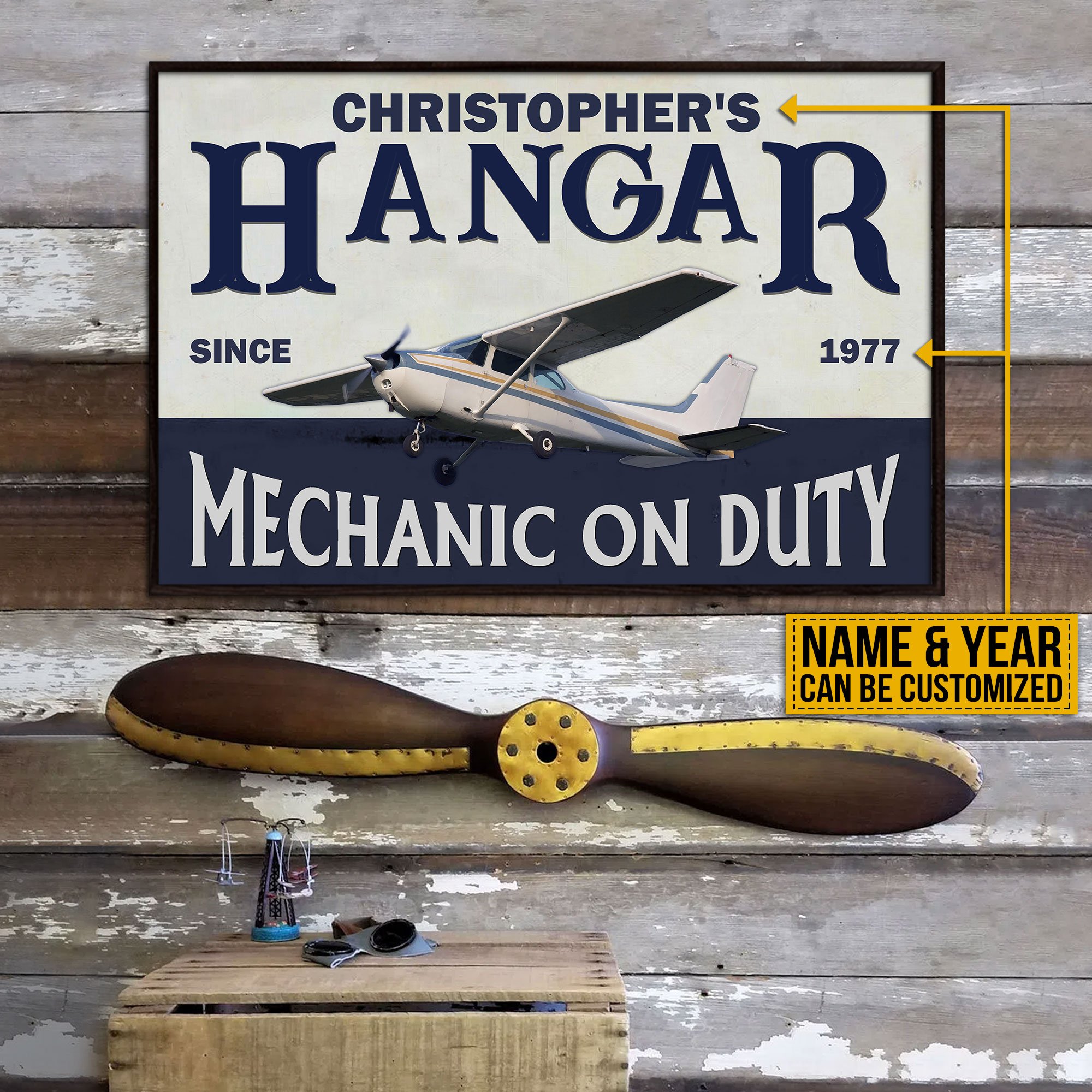 Personalized Pilot Hangar Mechanic Customized Poster - Poster Art Design