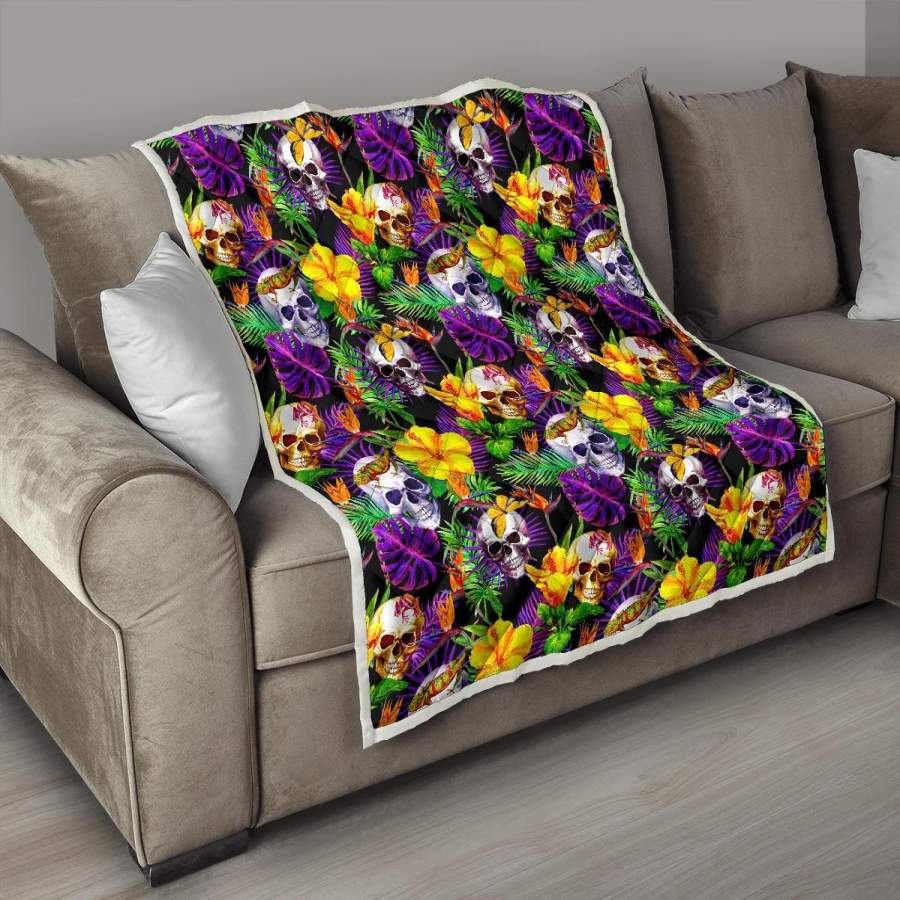 Purple Tropical Skull Pattern Print Quilt – Justbeperfect Fashion Shop