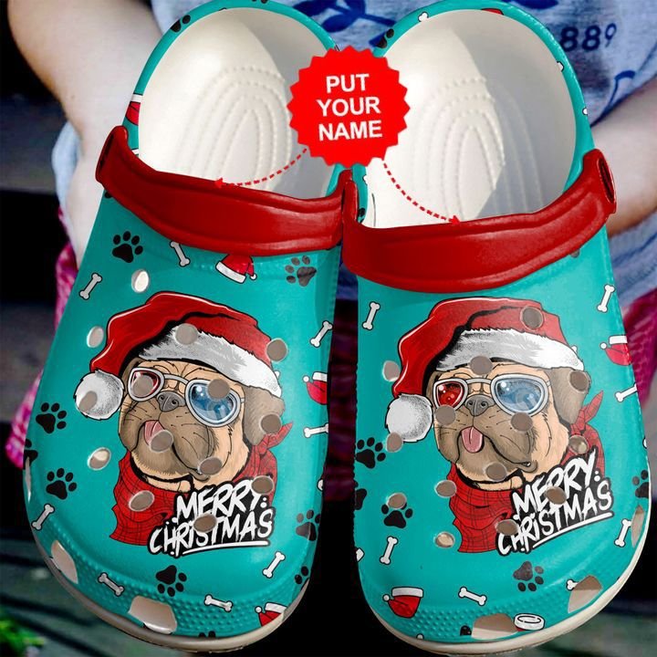 Dog Crocss – Pug Merry Christmas Personalized Clog Shoes For Men Women ...