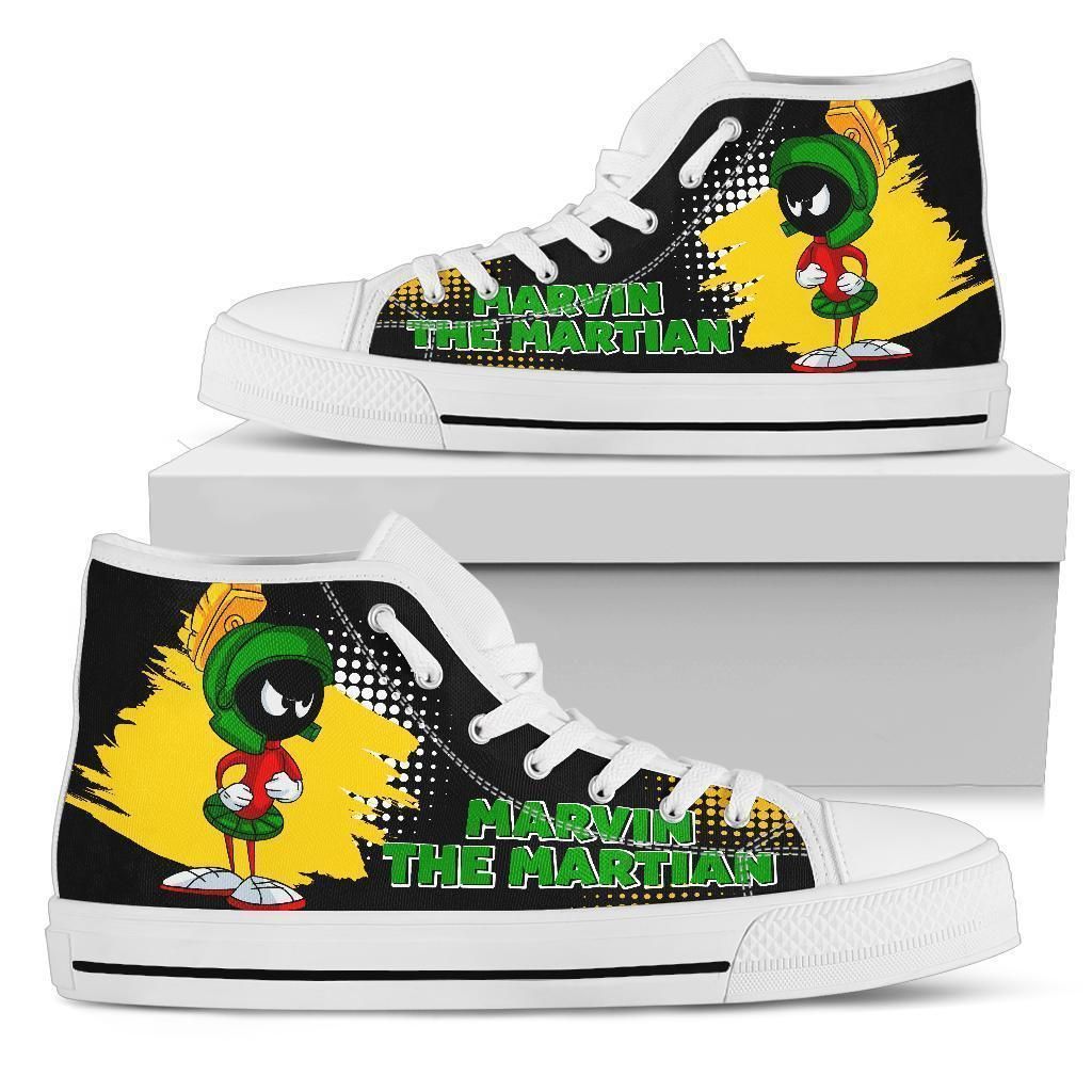 Marvin The Martian Sneakers High Top Shoes Cartoon High Top Shoes VA95 ...