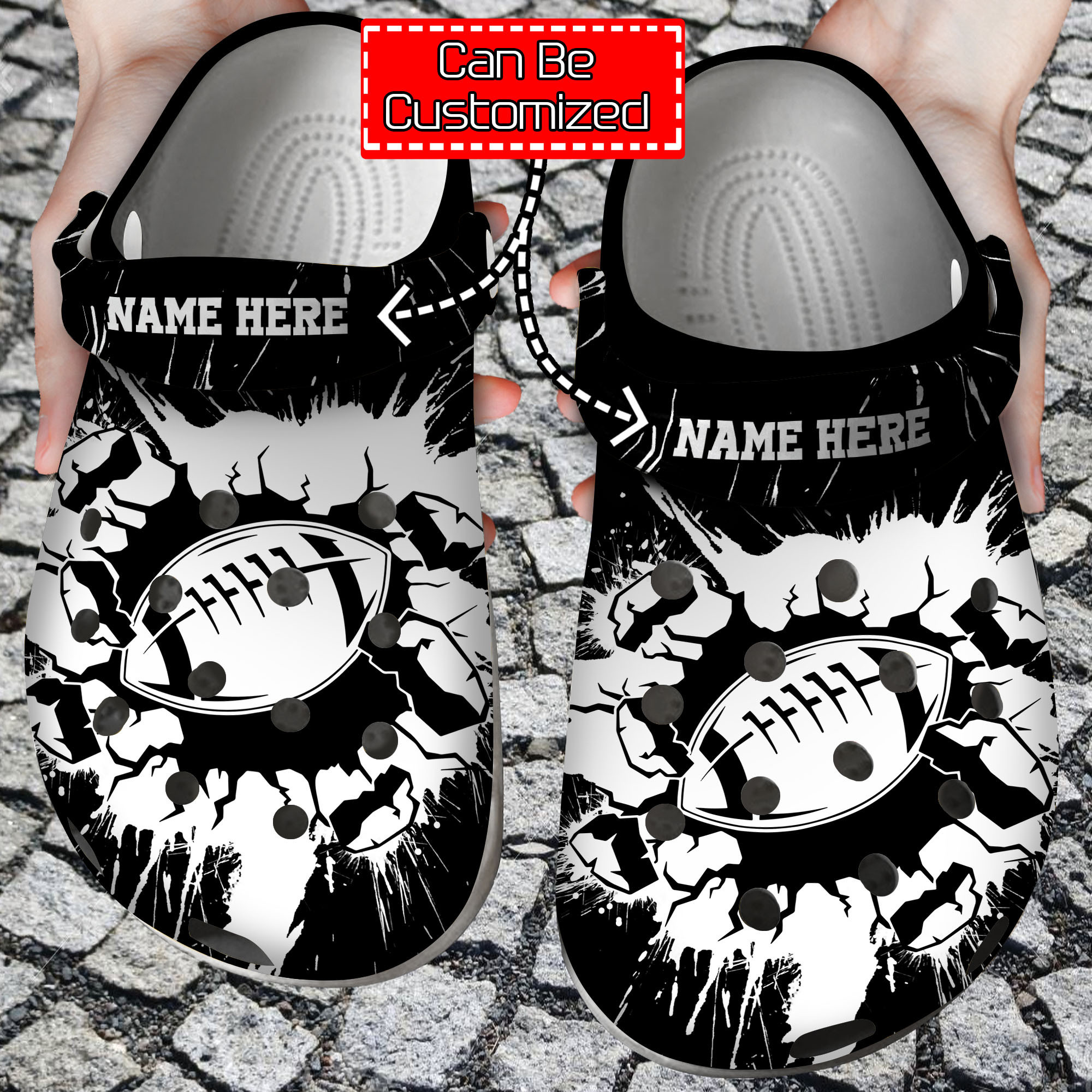 Personalized Smashing Football Crocss Clog Shoes For Men Women Kids ...