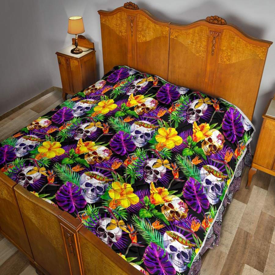 Purple Tropical Skull Pattern Print Quilt – Justbeperfect Fashion Shop