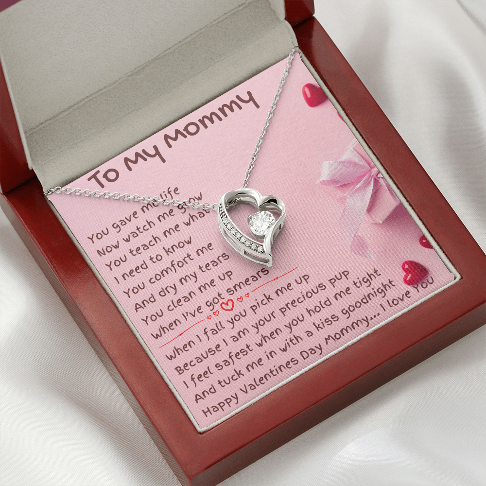 To My Mommy On Valentines Day Heart Necklace From Your Child, Heartfelt ...