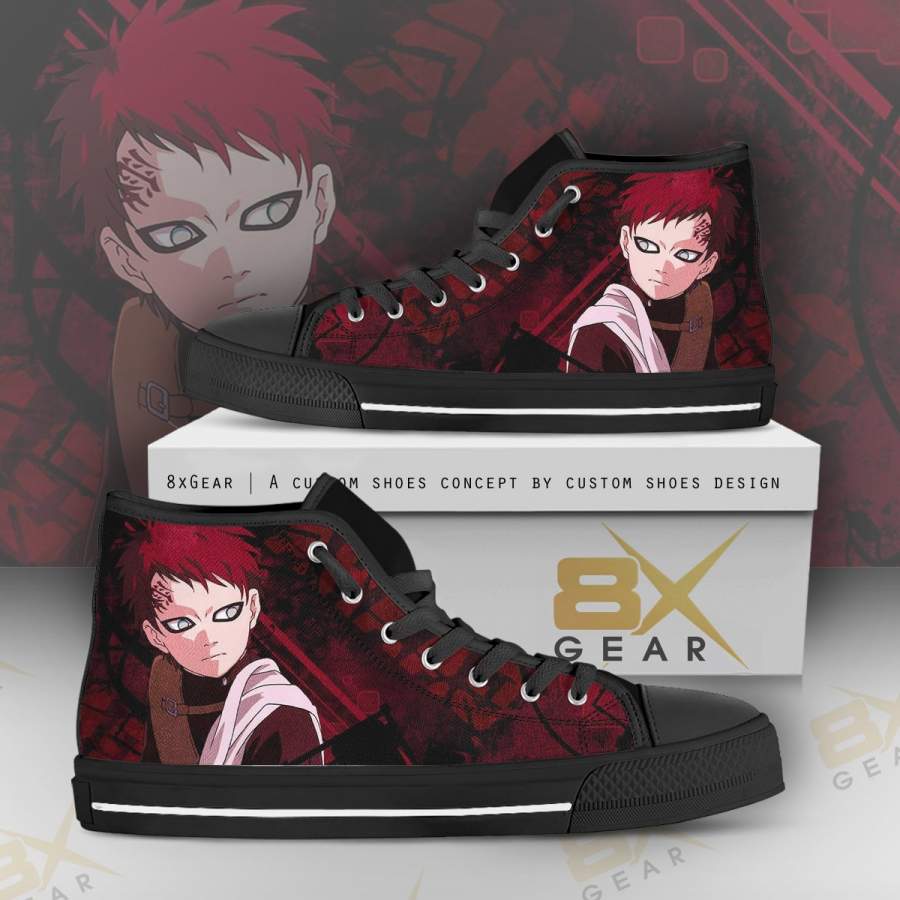 Naruto High Top Shoes Gaara Teenage Ninja Anime H03127 - VMTees