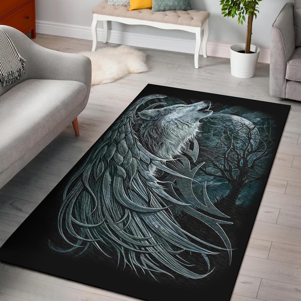 Spiral Wolf Spirit Area Rug A31 – Wardrobe Collective