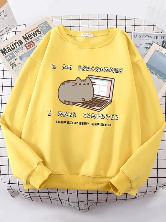 Programmer Cat Sweatshirt For Humans Wardrobe Collective 8827